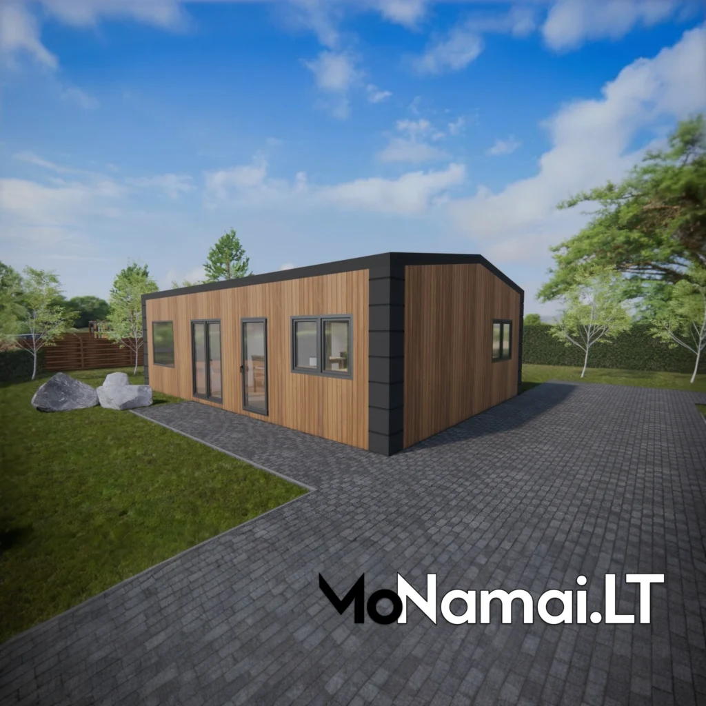 Modulinė Pirtis / Modulinis Namas (70m²) V1 — 🏠🌳Moduliniai Namai ...