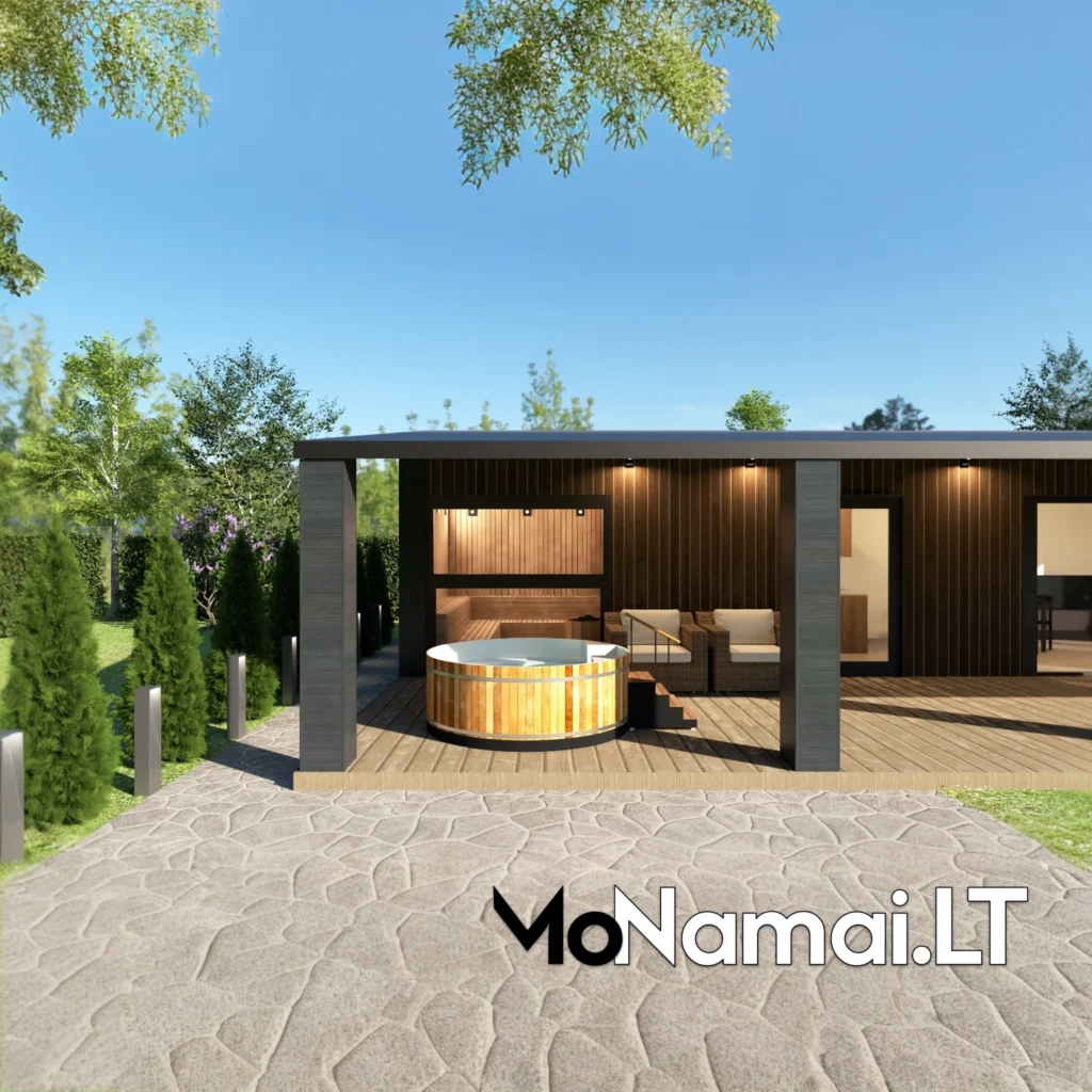 Modulinė Pirtis / Modulinis Namas (40m²) su Terasa — 🏠🌳Moduliniai Namai ...